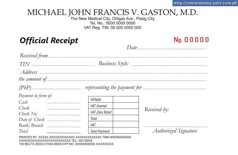 Rent Receipt Format Template Business