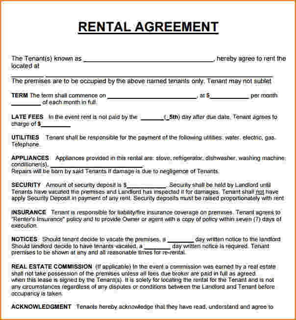 Rent To Own Lease Agreement Template Business