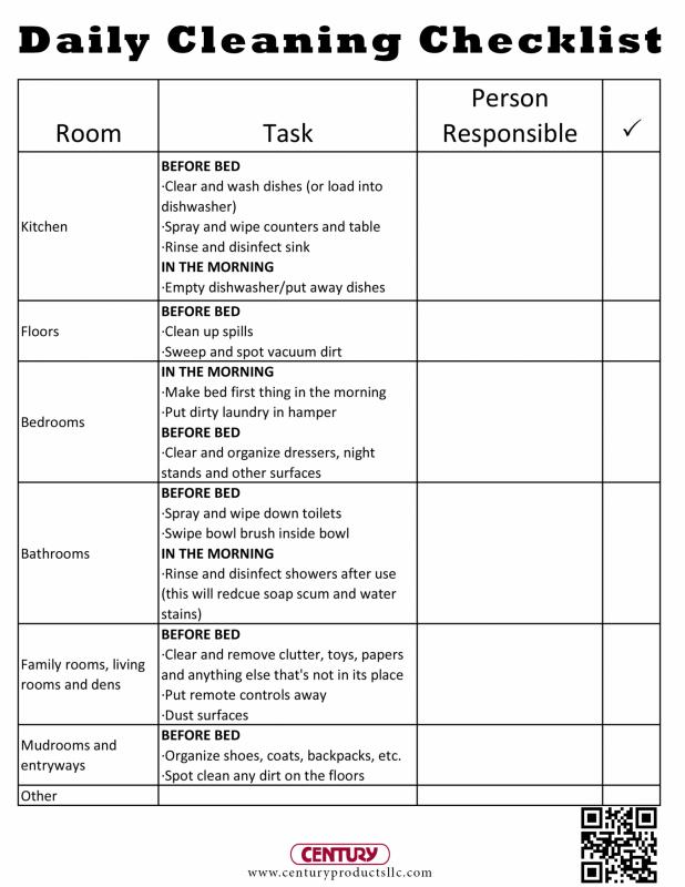 Restaurant Cleaning Checklist Template Business
