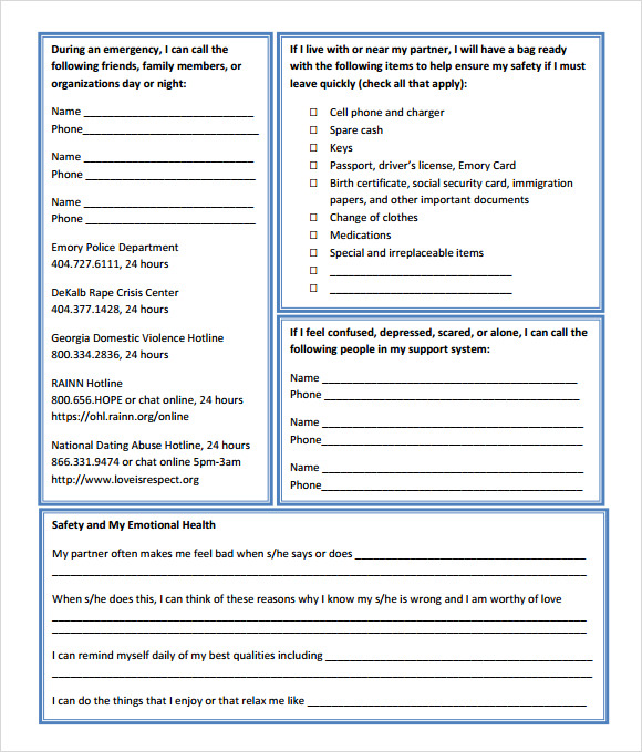 Safety Plan Template Template Business