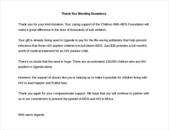 Sample Donation Letter In Memory Of Someone Template Business