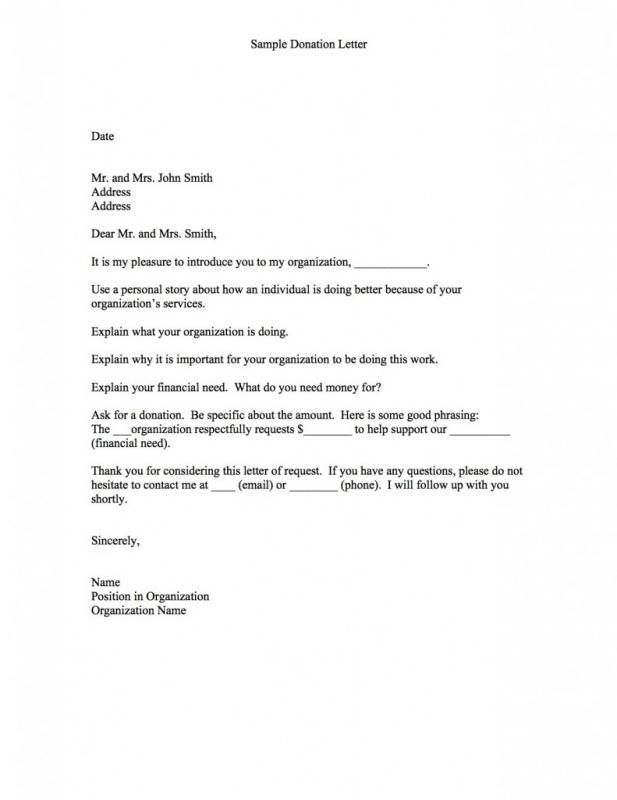 Sample Letters Asking For Donations Template Business