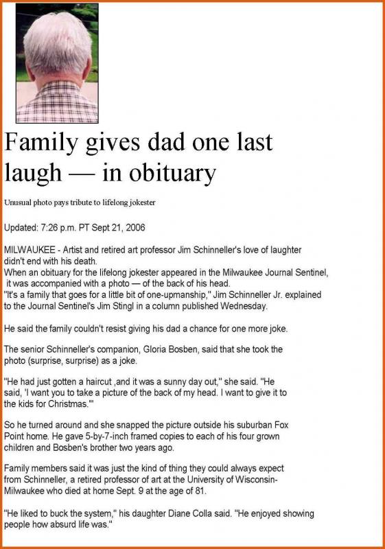 Free Obituary Template For Mother
