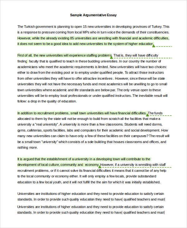 Sample Persuasive Essay Template Business