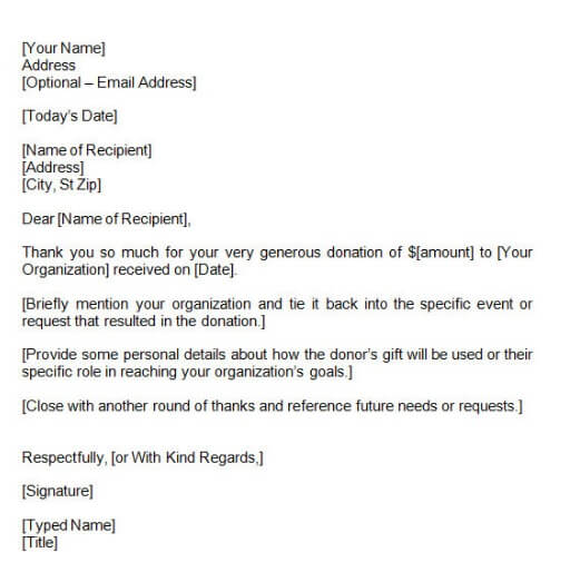 Sample Thank You Letter For Donation To Church Template Business Sample Thank You Letter For Donation To Church Template Business