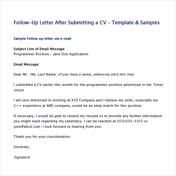 Second Follow Up Email After Interview Sample Template Business