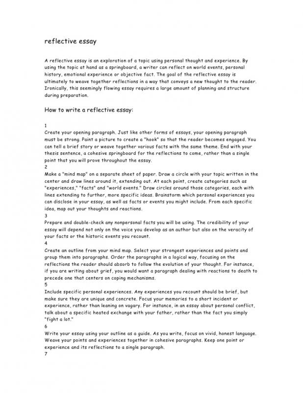 Self Reflection Essay Template Business Self Reflection Essay Template Business