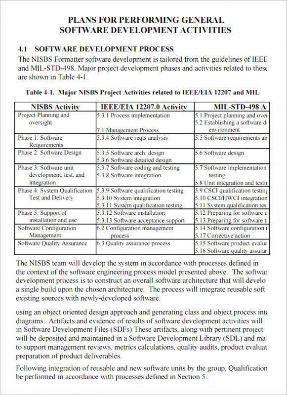 Software Development Plan Template Business