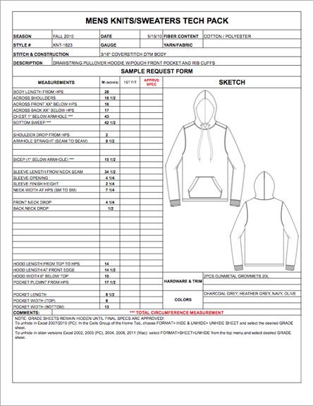 Spec Sheet Template Template Business