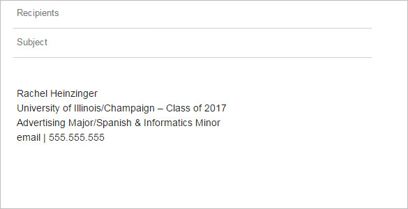 Student Email Signature Template Business