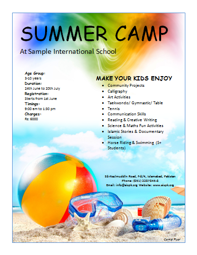 Summer Camp Flyer Template Business