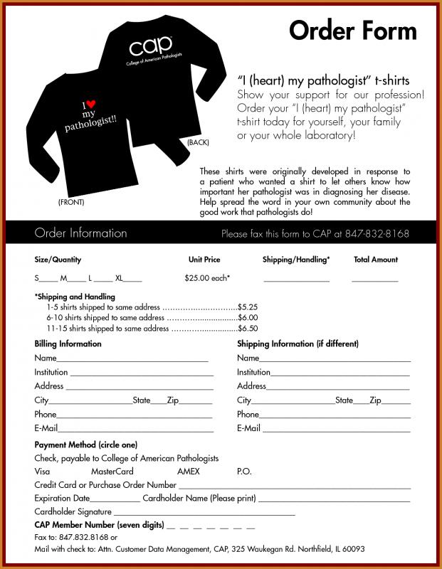T Shirt Order Form Template Template Business