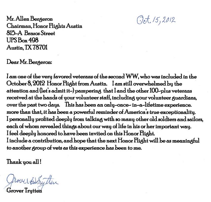 Thank You Letters To Veterans Examples Template Business