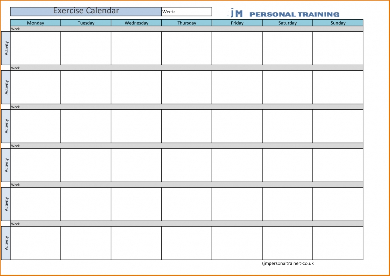 Dentrodabiblia Blank Workout Schedule