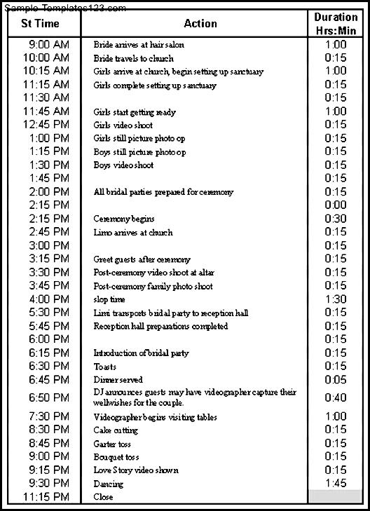 Wedding Day Schedule Template Template Business Wedding Day Schedule Template Template Business