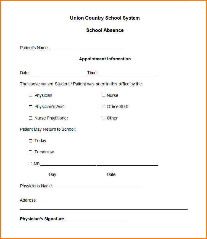 What Does A Doctor Note Look Like Template Business